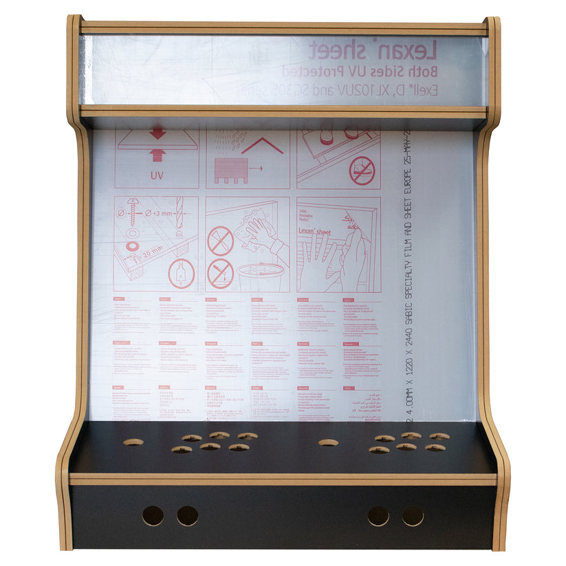 2 Player 24" Bartop Arcade Cabinet Flat Pack Kit - Black | Extreme Hardware